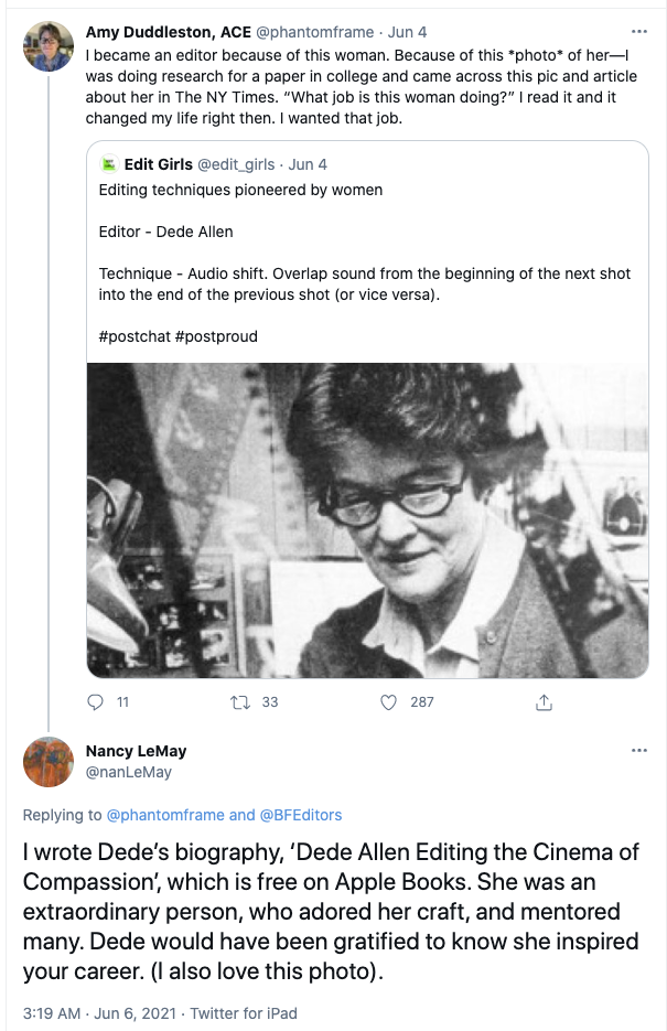 #055 - A Free Biography of Legendary Editor Dede Allen